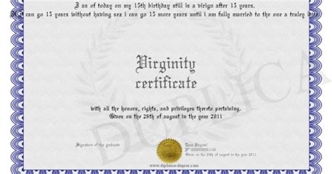 Virginity Certificate