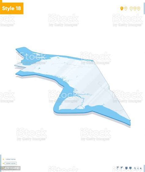 Papouasie Indonésie Carte 3d Sur Fond Blanc Avec De Leau Et Des Routes