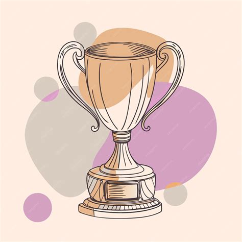 A Drawing Of A Trophy With A Gold Handle Premium Ai Generated Vector