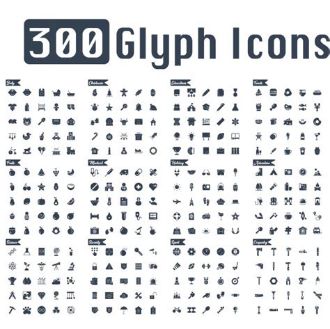 Premium Vector 300 Glyph Icons Vector Glyph Icon Glyphs Icon