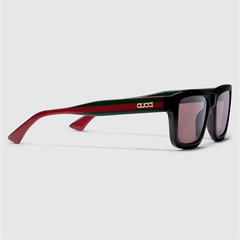 Rectangular Frame Sunglasses In Brown Gucci® Us