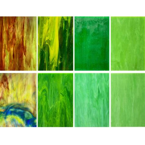 Buy Litmind 8 Sheets Green Stained Glass Sheets Variety Pack 4 X 6
