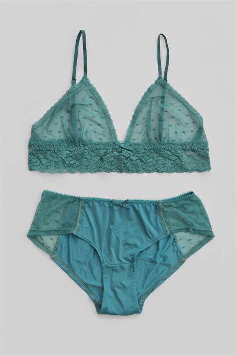 Dot Mesh And Lace Lingerie Set Muses And Rebels