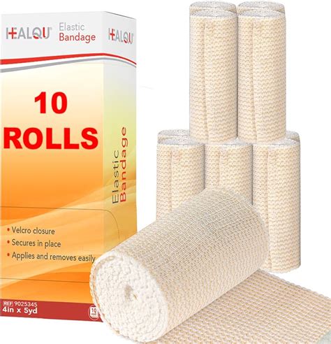 Elastic Bandage Healqu Premium 4 Inch By 5 Yards Box Of 10 Rolls