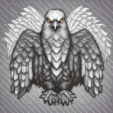 Eagle In Flight Summer Pixel Art Masterpiece On A Gray Backdrop Premium Ai Generated Image