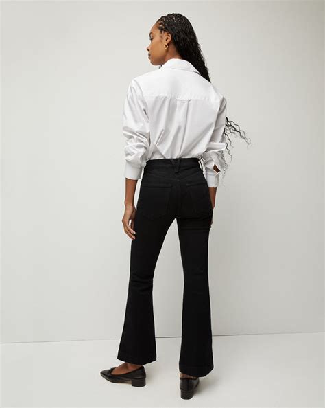 Carson Black Washed Kick Flare Jeans Veronica Beard