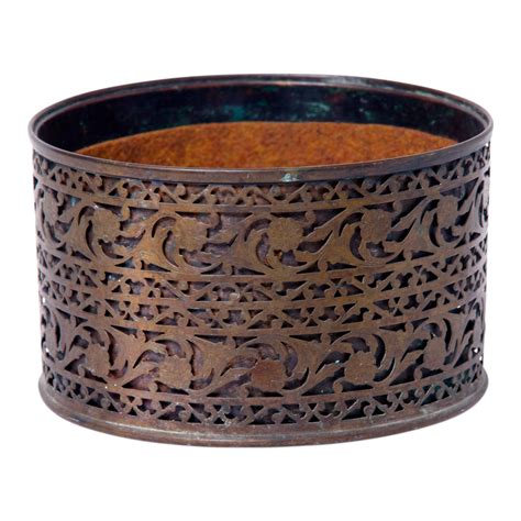 Antique Victorian Lacy Brass Bin Chairish