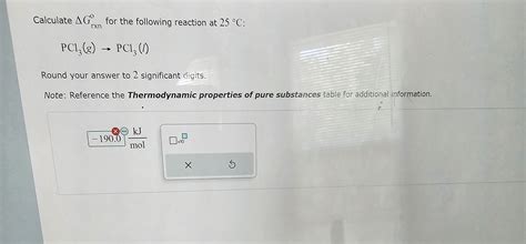 Solved Calculate ΔGrn for the following reaction at C Chegg