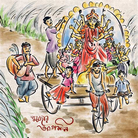 Durga Puja In Watercolour Behance