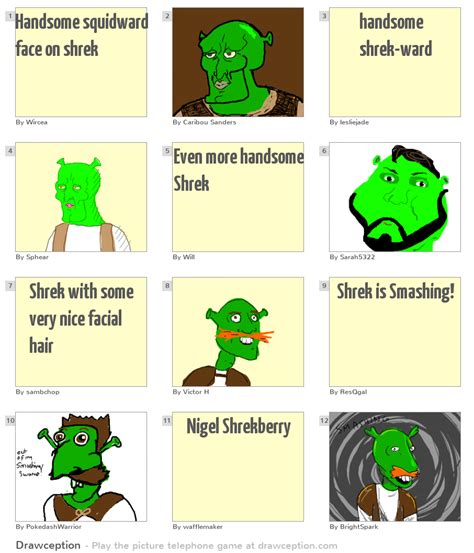 Handsome Squidward Face On Shrek Drawception