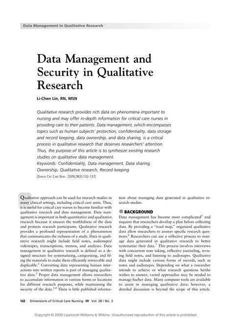 Pdf Data Management And Security In Qualitative Research