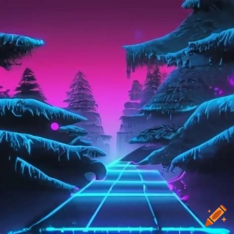 Synthwave Inspired Christmas Artwork On Craiyon