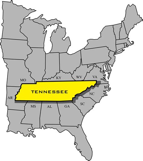 Tennessee Map And Surrounding States Amargo Marquita