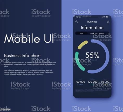 모바일 응용 프로그램 인터페이스 Ui 디자인 벡터 일러스트레이션 그래프에 대한 스톡 벡터 아트 및 기타 이미지 그래프 그래픽 사용자 인터페이스 누름 버튼 Istock