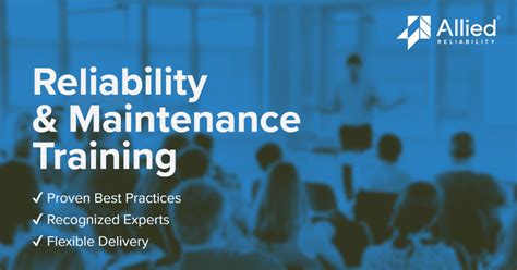 Industrial Reliability And Maintenance Training Courses Allied Reliability