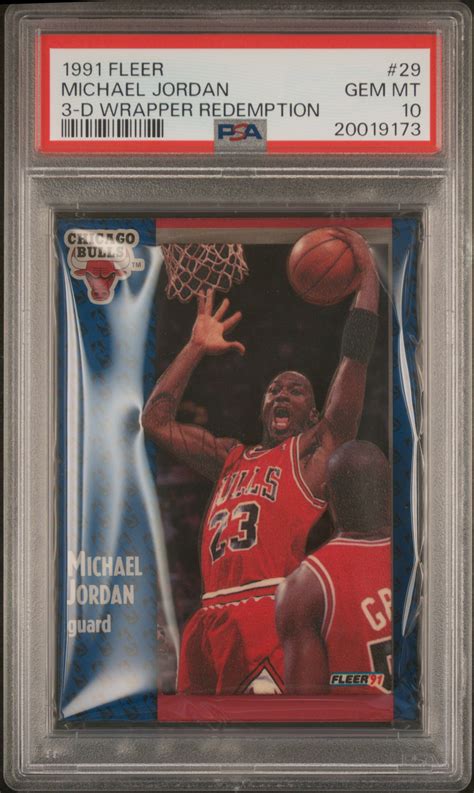 1991 Fleer 3 D Wrapper Redemption Michael Jordan 29 PSA 10 Gem Mint