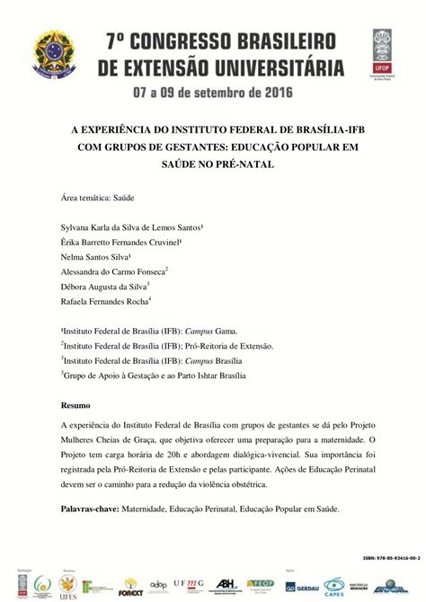 PDF A experiência do Instituto Federal de Brasília IFB grupos de