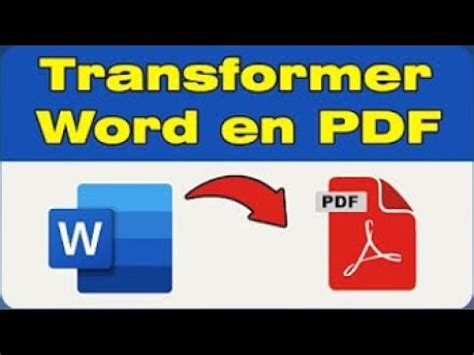 Comment Convertir Un Document Word En Pdf Youtube