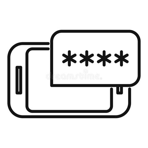 Smartphone Password Icon Outline Vector Data Privacy Stock Vector