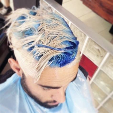 Silver Blue Hair Men