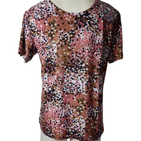 Ladies Fashion Floral Polyester Toptops