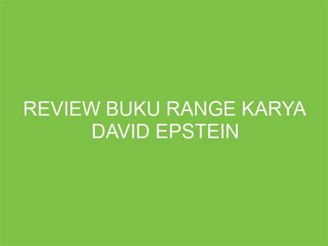 Review Buku Range Karya David Epstein
