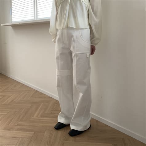 베이스드 퓨어 팬츠 여자 여성 와이드 코튼 팬츠 위시버킷