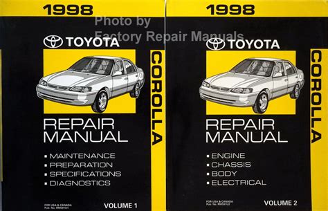 1998 Toyota Corolla Factory Service Manual Set Original Shop Repair