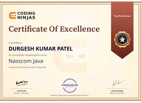 Durgesh Kumar Patel On Linkedin Codingninjas Nasscomfutureskills