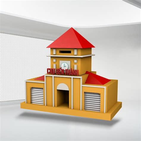Premium Psd Ben Thanh Market Ho Chi Minh City 3d Render