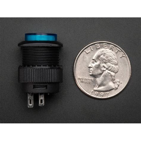 Adafruit 16mm Illuminated Pushbutton Blue Latching Onoff Switch