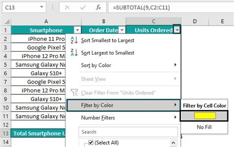 Sum By Color In Excel Examples Formula How To Do