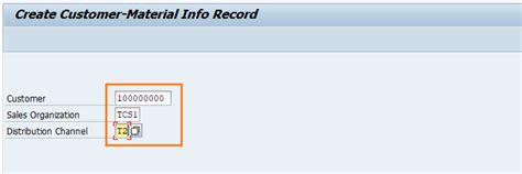Sap Sd Create Customer Material Info Record