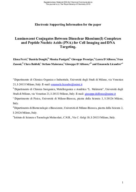 Pdf Luminescent Conjugates Between Dinuclear Rhenium I Complexes And Peptide Nucleic Acids