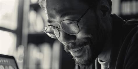 Premium Photo Man With Glasses Using Laptop