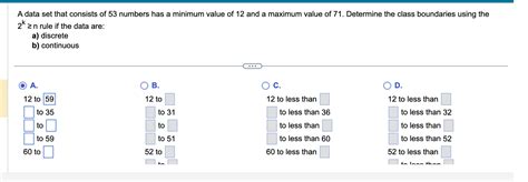 Solved A Data Set That Consists Of 53 Numbers Has A Minimum