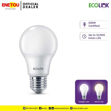 Ecolink 5w Led Bulb E27 230v 3000k 6500k Shopee Malaysia