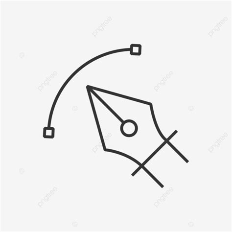 Pluma Toolicon Negro Semicírculo Diseño Forma Contorno Icono Vector Png