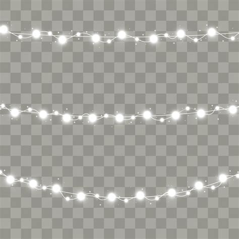 크리스마스 조명 투명 배경에 고립입니다 프리미엄 벡터