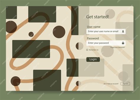 Premium Vector Login Screen Form And User Interface Template Vector Design Online Registration