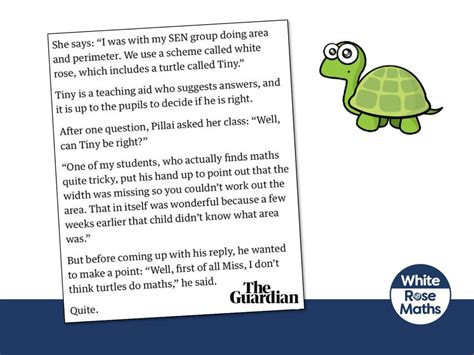 Tiny The Tortoise 🐢 Is Very Happy To Be White Rose Maths Facebook