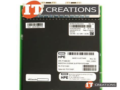 Bcm957414n4140hc Hp Hp Hpe Bcm57414 Ocp 3 0 Nic 25gbe Dual Port Sfp28 Ocp3 Mezzanine Card