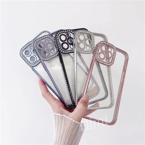 พร้อมส่ง เคสขอบเพชร กันกล้องหลังใส สำหรับ Iphone 7plus 8plus I11 11pro