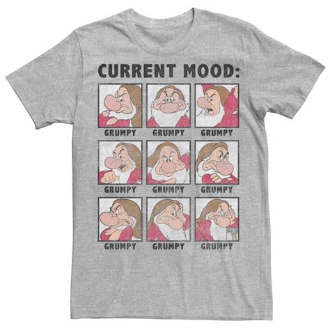 Disneys Snow White Grumpy Mens Current Mood Graphic Tee In 2024 Mood Tees Current Mood Tees