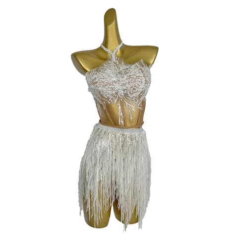 Elegant Pearl Sequin Tassel Strapless Prom Mini Dress Fashion Backless