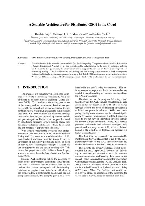 Pdf A Scalable Architecture For Distributed Osgi In The Cloud