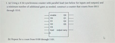 Solved A Using A 4 Bit Synchronous Counter With Parallel Load See 2 Answers