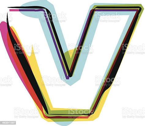 색상화 서체가 알파벳 V 0명에 대한 스톡 벡터 아트 및 기타 이미지 0명 Cmyk 개념 Istock