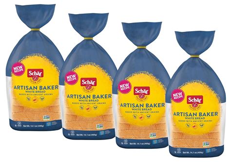 Schar Artisan Baker White Bread 14 1 Oz 4 Pack Certified