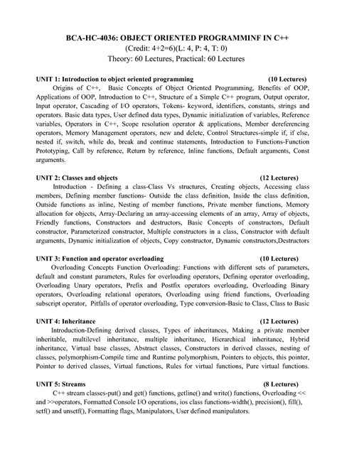 bca hc 4036 object oriented programming in c bca hc 4036 object